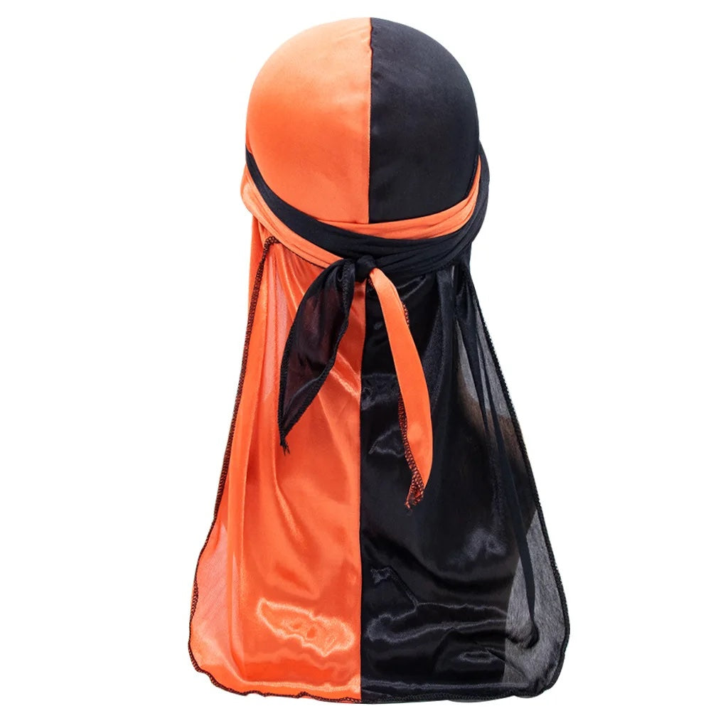 2-Tone Silk Durag - Orange / Black – THE WAVE CO.