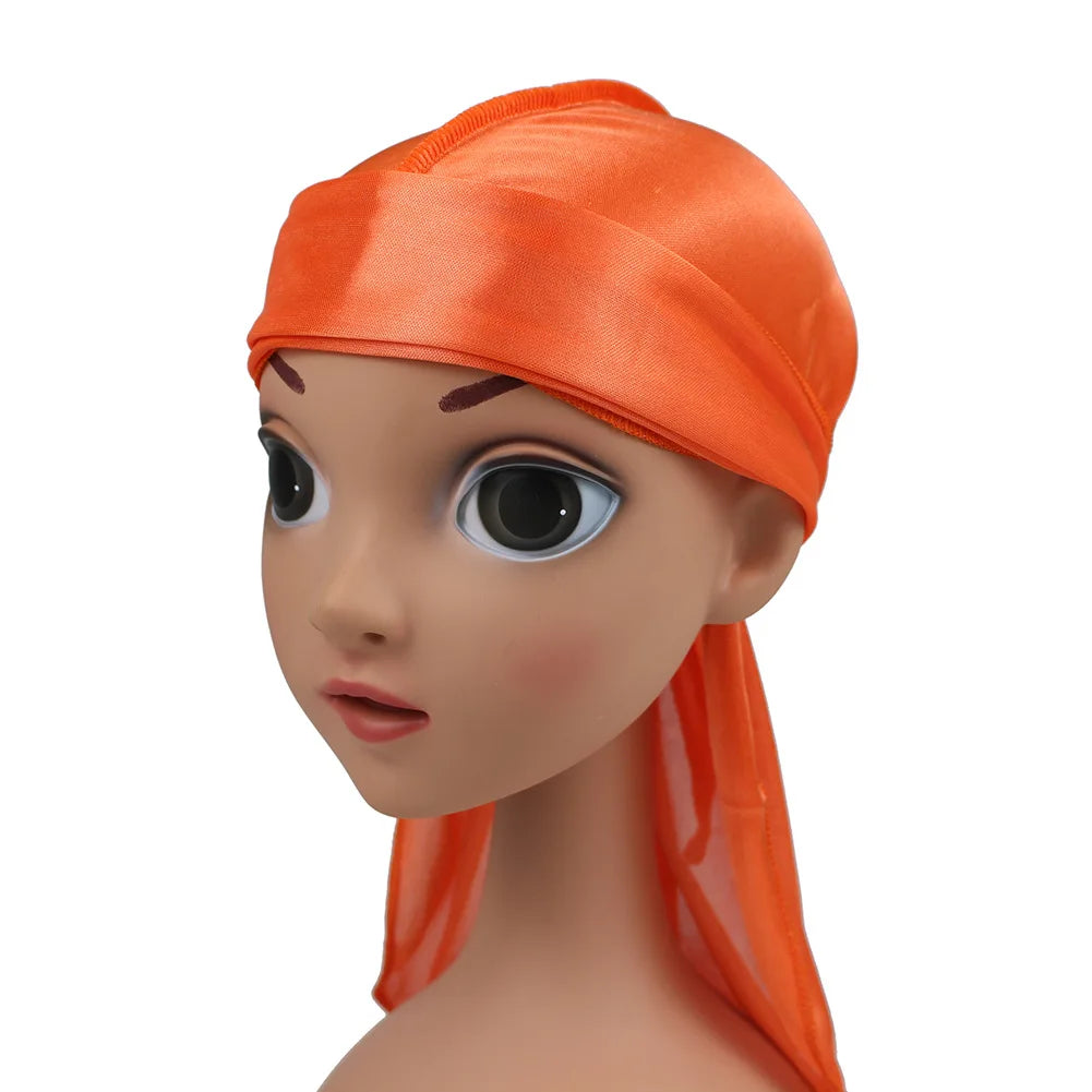 Kids Orange Silk Durag – THE WAVE CO.